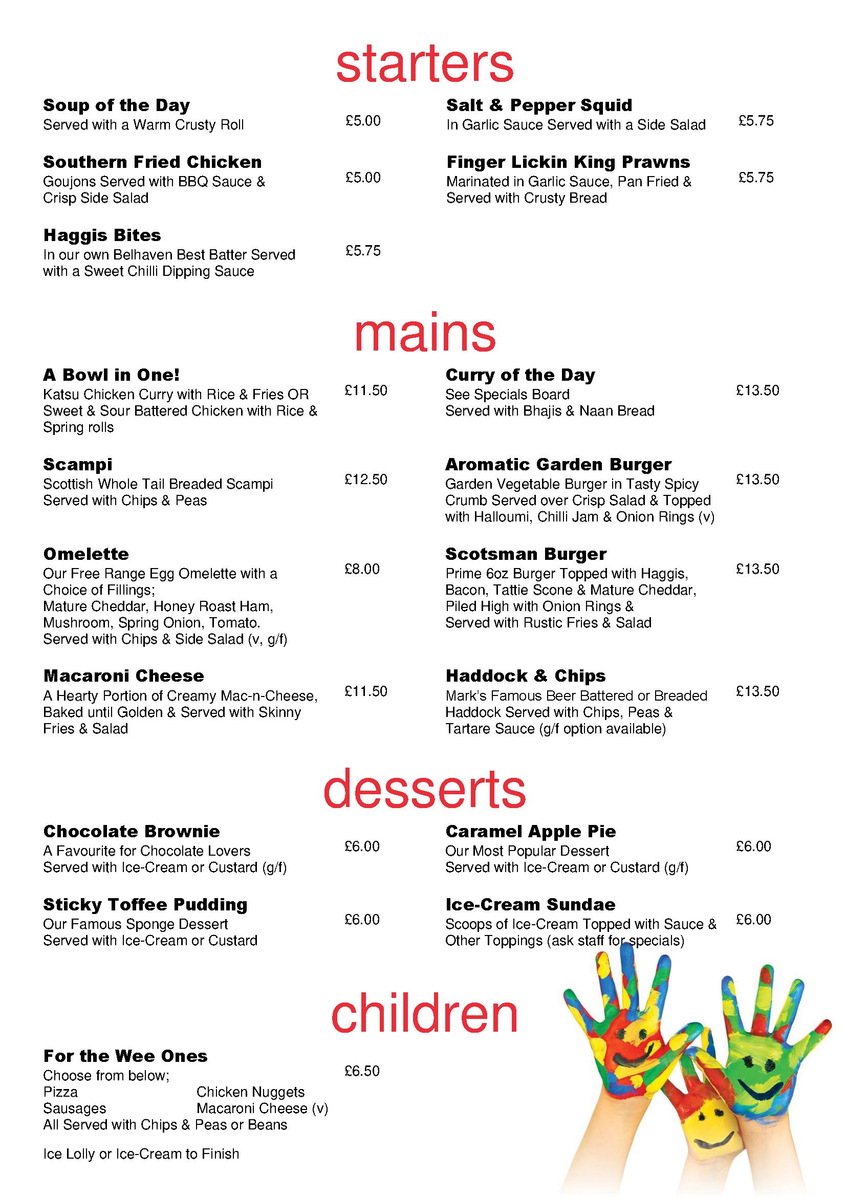 Menus - West Linton Golf Club